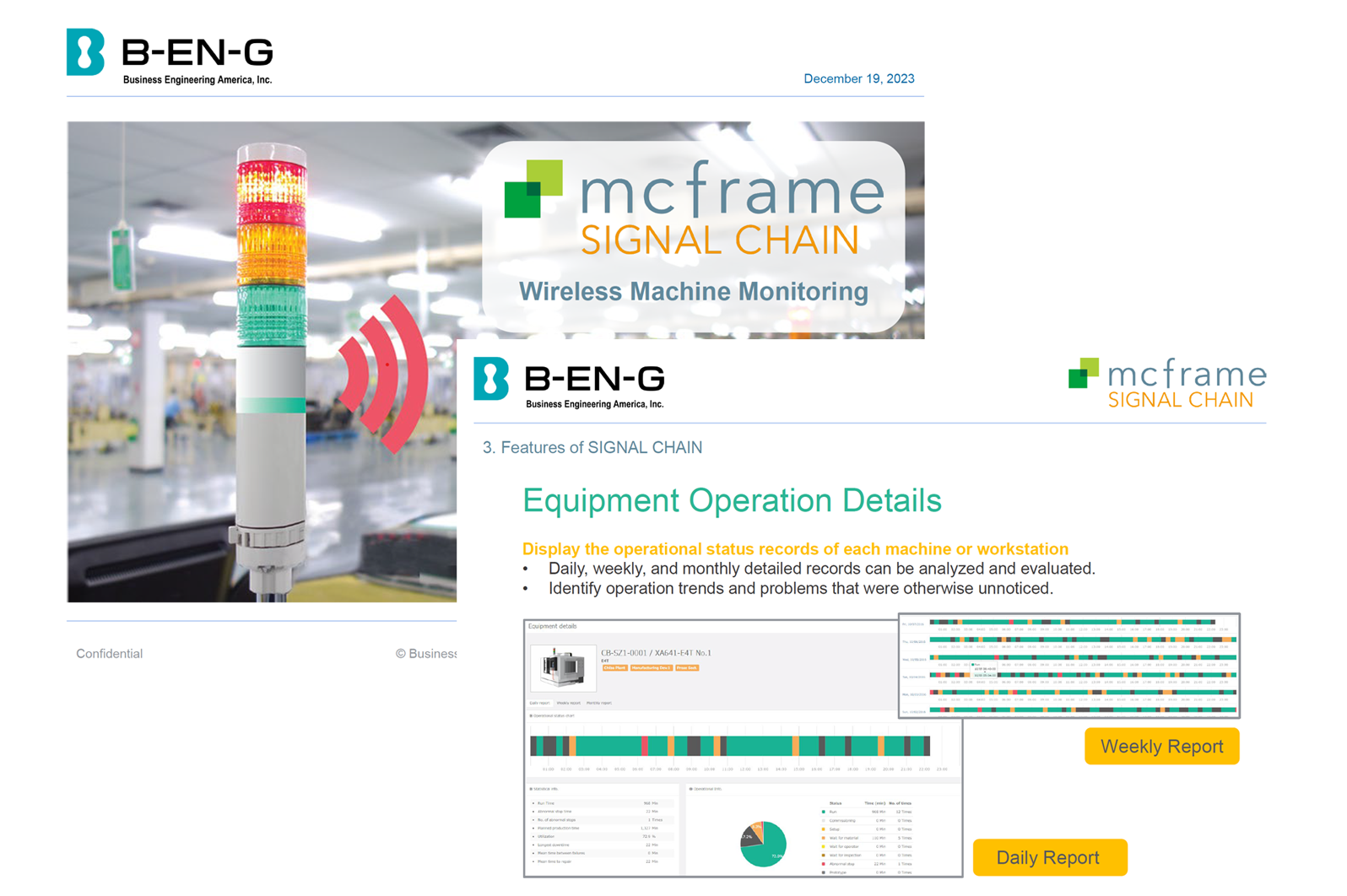 Machine Monitoring & OEE Software: mcframe SIGNAL CHAIN | BENG
